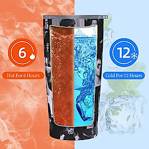 DFAGGQL George Music Michael Stainless Steel Insulated Tumbler Coffee Mug Water Cup Vacuum Bottle with Straw and Lid 20 oz