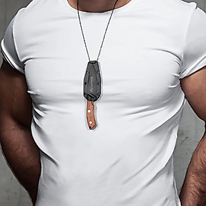 DURATECH Compact Fixed Blade Knife, 6-inch Drop Point Neck Knife Folding Knife, 3-1/4 inch Stainless Steel Blade