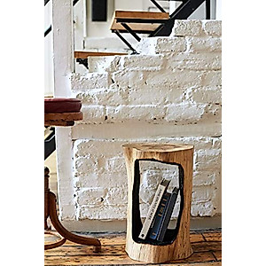 Space-Saving Coffee Log Side Table Made From Wood Available In Different Height Perfect Holiday Decor Or Boyfriend Gift