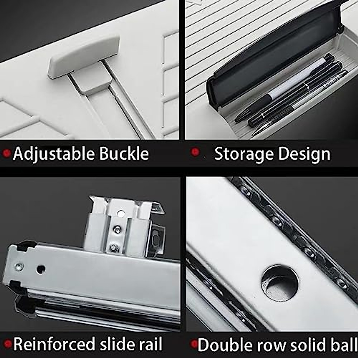 BBAUER Keyboard Tray, Under Desk Keyboard Tray Slide Out, Ergonomic Desk Keyboard Under Computer Table, for Typing Workstation