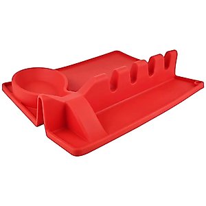 Silicone Utensil Rest with Drip Pad; Spoon Holder for Stove Top; Spoon Rest; Large Spoon Rest; Silicone Spoon Rest; Utensil Rest; Kitchen Spoon Rests; Kitchen Spoon Holder (red)