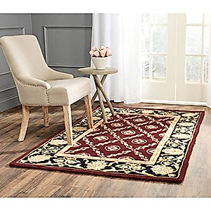 Safavieh Naples Collection 2' x 3' Burgundy/Black NA521B Handmade Traditional Premium Wool Accent Rug