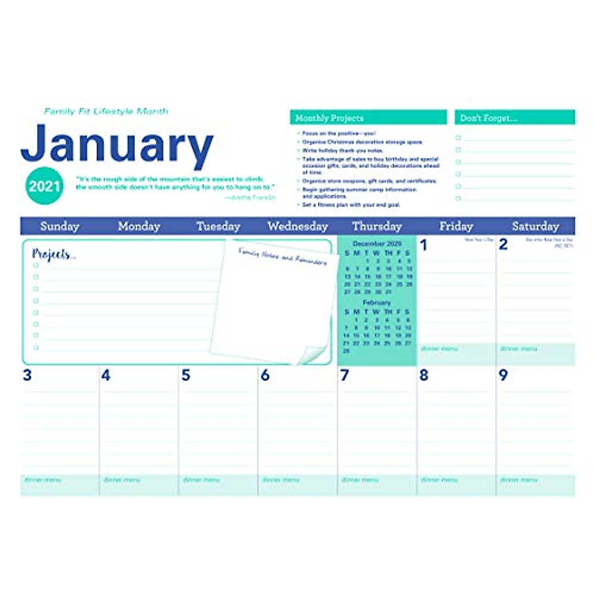 Amy Knapp's Big Grid Family Organizer Wall Calendar: 17-Month Giant Fridge Calendar for Mom with 225+ Stickers (Hanging Family Plan Calendar, Aug 2020 - Dec 2021)