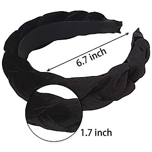 RINVEE Headbands for Women Velvet Braided Headbands Fashion Hairband Criss Cross Hair Accessories, Black