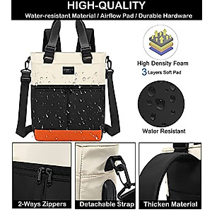 COMELY 4-in-1 Laptop Backpack Casual Daypack Crossbody Bag Leight Weight Tote Purse for Daily Work College, 16A-Black