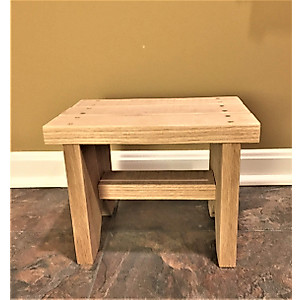 Classic Amish Reclaimed Wood Stool. Natural, Rustic, Solid. Versatile Home Decor Piece. Handmade in USA. Step/Sitting/Footstool/Plant Stand.
