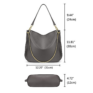 YALUXE Genuine Leather Shoulder Bag Stylish Womens Crossbody Travel Fashion Chain