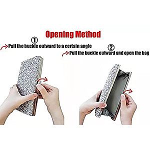 Covelin Women's Handbag Envelope Rhinestone Evening Clutch Bag Hot Silver