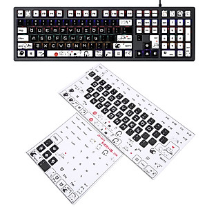 Hilitand Universal Desktop Computer Keyboard Sticker for 84 to 108 Key Keyboard,JP-603 PVC Frosted DIY Mechanical Keyboard Sticker,Gaming Keyboard Keycap Sticker