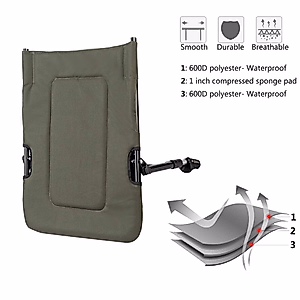 VINGLI Heavy Duty Fishing Chair with Footrest Support 440 LBS, Oversized Camping Chairs with 160° Adjustable High Back, Beach Chair for Outdoors/Yard/Forest