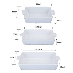 Cibeat Ceramic Bakeware, 3pcs, White