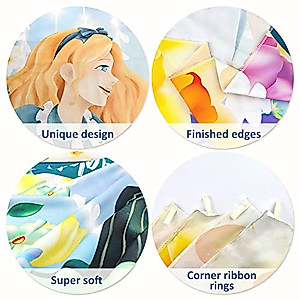 5x3 ft Alice in Wonderland Backdrop for Girls Birthday Party Decorations Floral Tea Party Easter Bunny Banner Background for Birthday Party Supplies