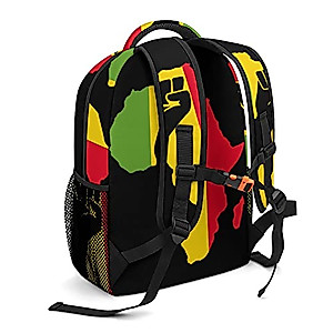 Africa Black Power Fist Map Book Bag Laptop Backpacks Travel Daypacks Unisex College Bookbags