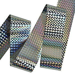 Reflective Scare Tape Ribbon, Double Sided Reflective Tape to Keep Birds Pigeons Crows, Woodpecker Away from Home, Garden (350ft Roll)