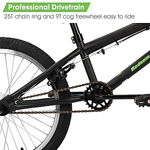 HILAND 20 Inch Kids Bike BMX Bicycles Freestyle for Boys Teenagers Black Green
