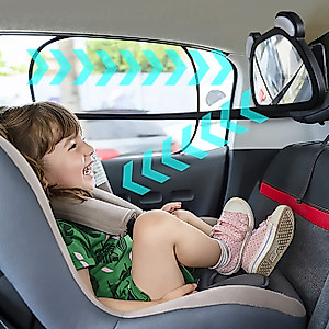 Entyle Baby Car Mirror - Safety Car Seat Mirror, Shatterproof Adjustable Acrylic 360 Degree Car Seat Baby Mirror for Rear Facing Car Seat, Toddler Infant Wide View Carseat Mirror for Car