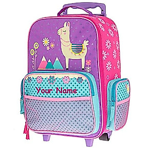 Stephen Joseph Personalized Llama Classic Rolling Luggage Suitcase Carry On Travel Bag - 14.5 Inches