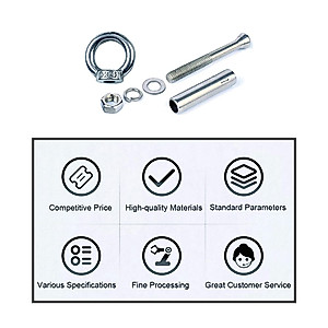 M8x80mm Ring Lifting Expansion Anchor Eyebolt 2 Pack Expansion Bolts Ceiling Hook Heavy Duty Bolts Anchor Fastener 304 Stainless Steel for Concrete Brick Wall