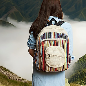 Core Hemp Boho Backpack - Handmade School Backpack - Lightweight Travel Bag