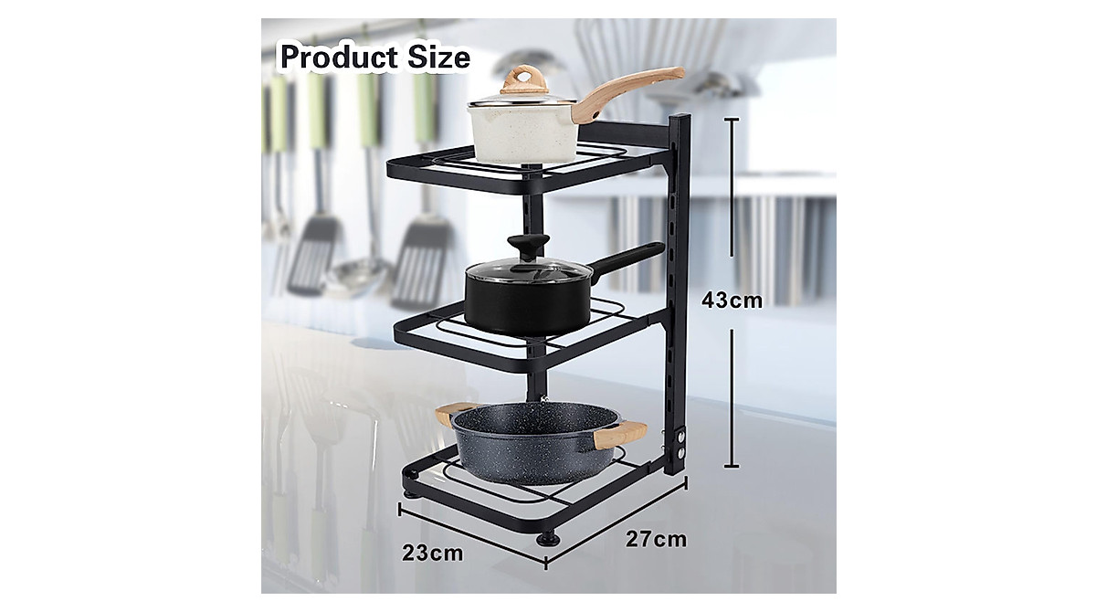 3-Tier Pots and Pans Organizer - Maximize Kitchen Space