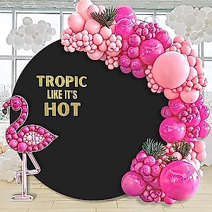 Black Round Backdrop Cover 7.2x7.2ft Circle Backdrop Baby Shower Round Arch Cover for Birthday Party Wedding Background Decorations