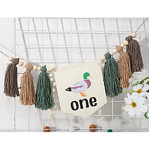 Lucky Duck Tassel High Chair Banner - Mallard Duck 1st Birthday Party Decorations, Duck Hunting 1st Birthday High Chair Tassel Banner, Duckling Baby Shower Party Decorations, A Lucky Duck Themed
