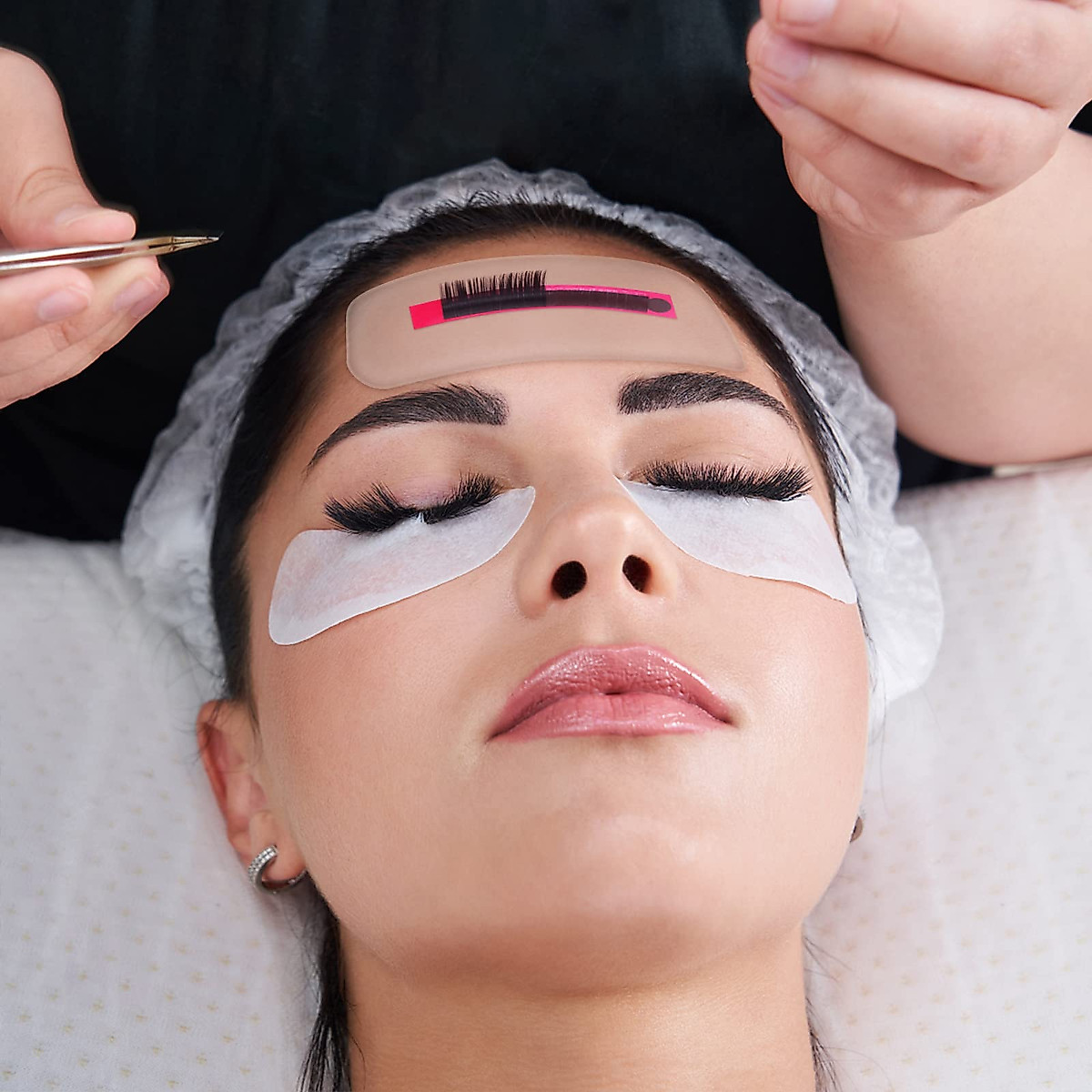 4 Pieces Silicone Lash Pad Rectangle Silicone Eyelash Extension Pad Loose False Lashes Holder Lash Grafting Gasket Pallet Reusable Silicone Pad Eyelash for Women and Lash Extension Supplies Tools