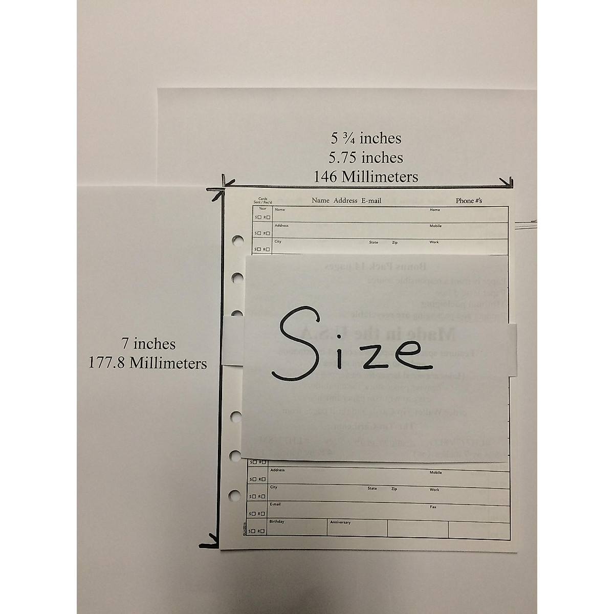 SELPONT 7 Inch Address Book Refill 14 Sheets (28 Pages) fits Many Older Hallmark Books