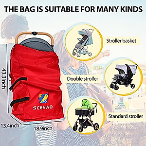 Car Seat Travel Bag,Stroller Bag for Airplane,Stroller Travel Bag for Standard & Double Strollers(Red)