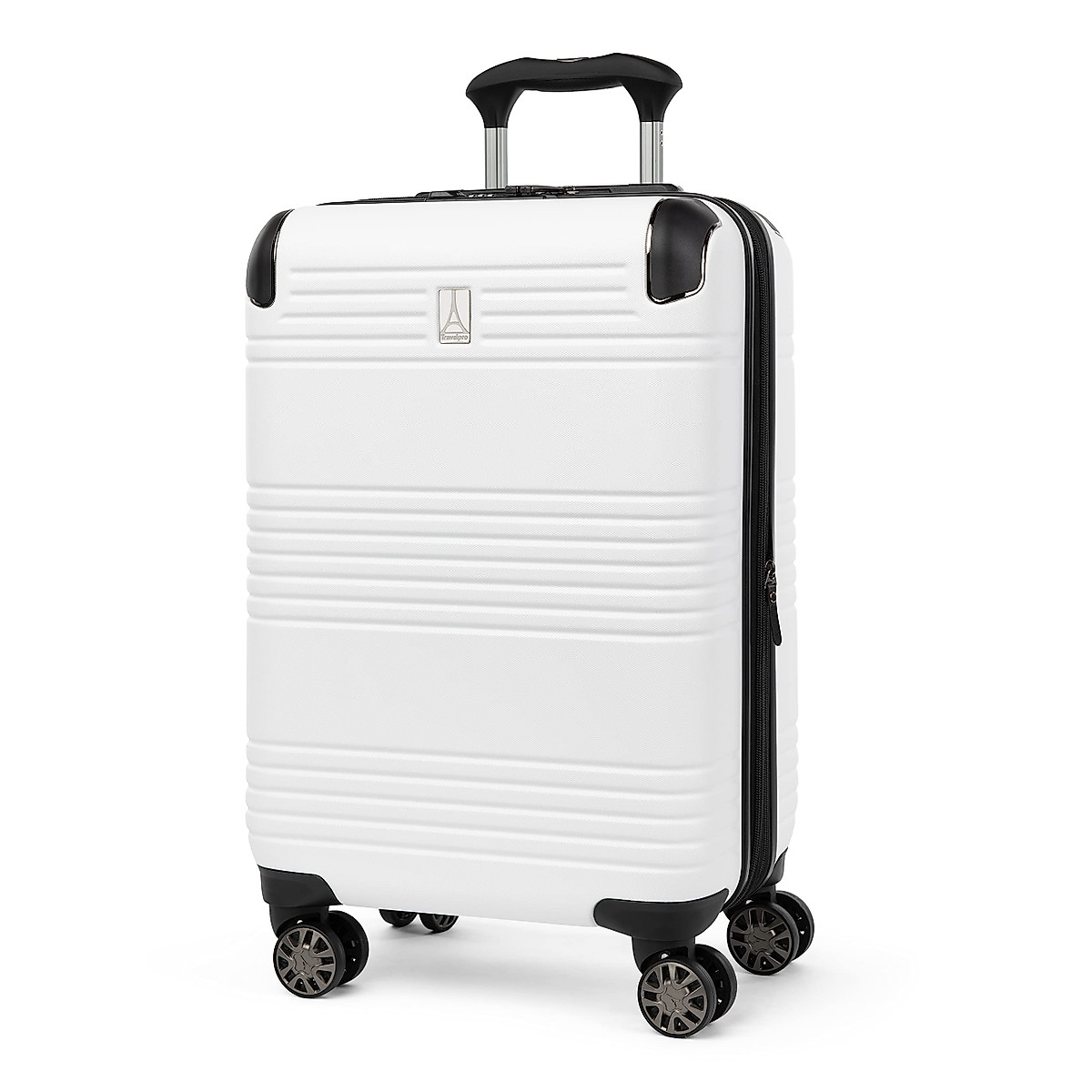 Travelpro Roundtrip Hardside Expandable Luggage, TSA Lock, 8 Spinner Wheels, Hard Shell Polycarbonate Suitcase, White, 2-Piece Set (21/25)
