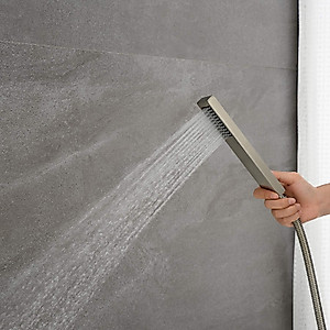 Artiqua Freestanding Bathtub Faucet Tub Filler Brushed Nickel Brass Bathroom Faucets Floor Mounted with Handheld Shower