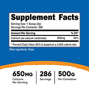 Nutricost Calcium Carbonate Powder 500 Grams