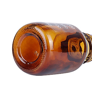 Pastein 10 Pieces Amber Glass 250 mL Graduated Round Lab Reagent Media/Storage Bottle With GL45 Blue Screw Cap