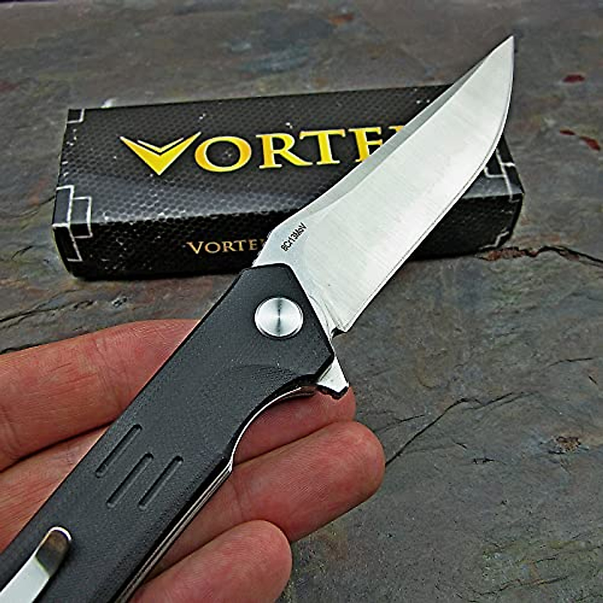 VORTEK FullTILT EDC Folding Pocket Knife: Everyday Carry, 8Cr13MoV Blade, Ball Bearing Pivot, Liner Lock, Fast Smooth Tough Reliable