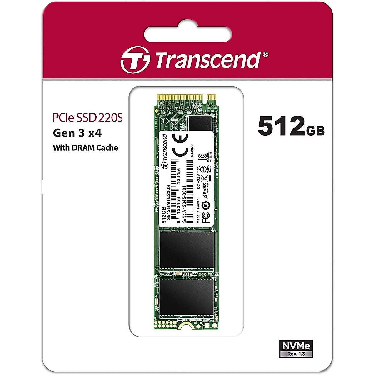 Transcend TS512GMTE220S 512GB M.2 NVMe PCIe Gen3x4 MTE220S Internal Solid State Drive