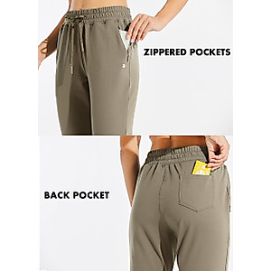 Willit Women's Fleece Lined Joggers Warm Pants Running Thermal Sweatpants Winter Athletic Hiking Water Resistant with Pockets Greige XS