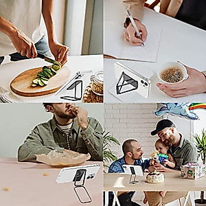 Dgloze Phone Ring Holder Finger Kickstand, 360°Rotation Cell Phone Ring Holder, Foldable Phone Holder for Hand, Work with Magnetic Car Mount Compatible with Most Smartphones and Tablets (Gun Black)