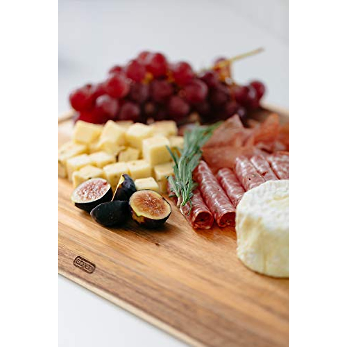 Dexas Angled Acacia Wood Cutting Board with Well, 15 x 20 inches