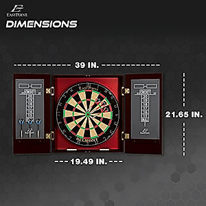 EastPoint Sports Belmont Bristle Dartboard and Cabinet Set - Features Easy Assembly - Complete with All Accessories