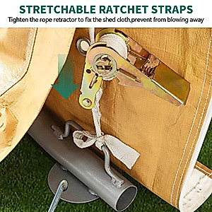 YITAHOME 6x8 ft Outdoor Storage Shed Portable Garage Shelter, Outdoor Shed with Roll-up Zipper Door, Storage Shelter for Motorcycle, Lawn Mower, Bike, Anti-Snow Portable Garage Kit Tent, Yellow