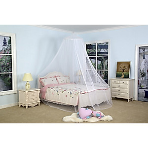Dreamma White Round Bed Canopy Mosquito Net