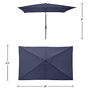 Pure Garden 50-LG1276 Rectangular Patio Umbrella Color, Navy Blue