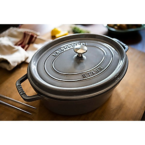STAUB Cast Iron Roaster/Cocotte, Oval 17 cm, 1 L, Graphite Grey