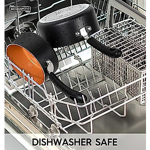 Michelangelo Nonstick Sauce Pan With Lid, 1QT&2QT Ceramic Saucepan, Copper Saucepans,PFAS-FREE Pot Set,Small Pots For Cooking,Multipurpose Cooking Pots Set For Home Kitchen,Dishwasher Safe