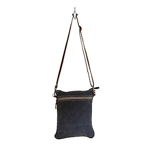 Myra Bag Tribal Pattern Small & Crossbody Bag Upcycled Cotton & Hair Leather S-2880