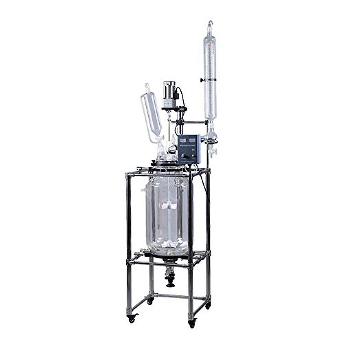 HNZXIB Double-Layer Cylindrical 50L Glass Jacket Type Reactor Chemical Reaction Unit