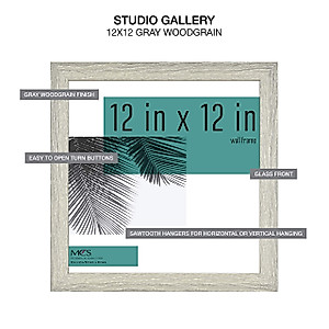 MCS Studio Gallery Frame, Gray Woodgrain, 12 x 12 in , 2 pk