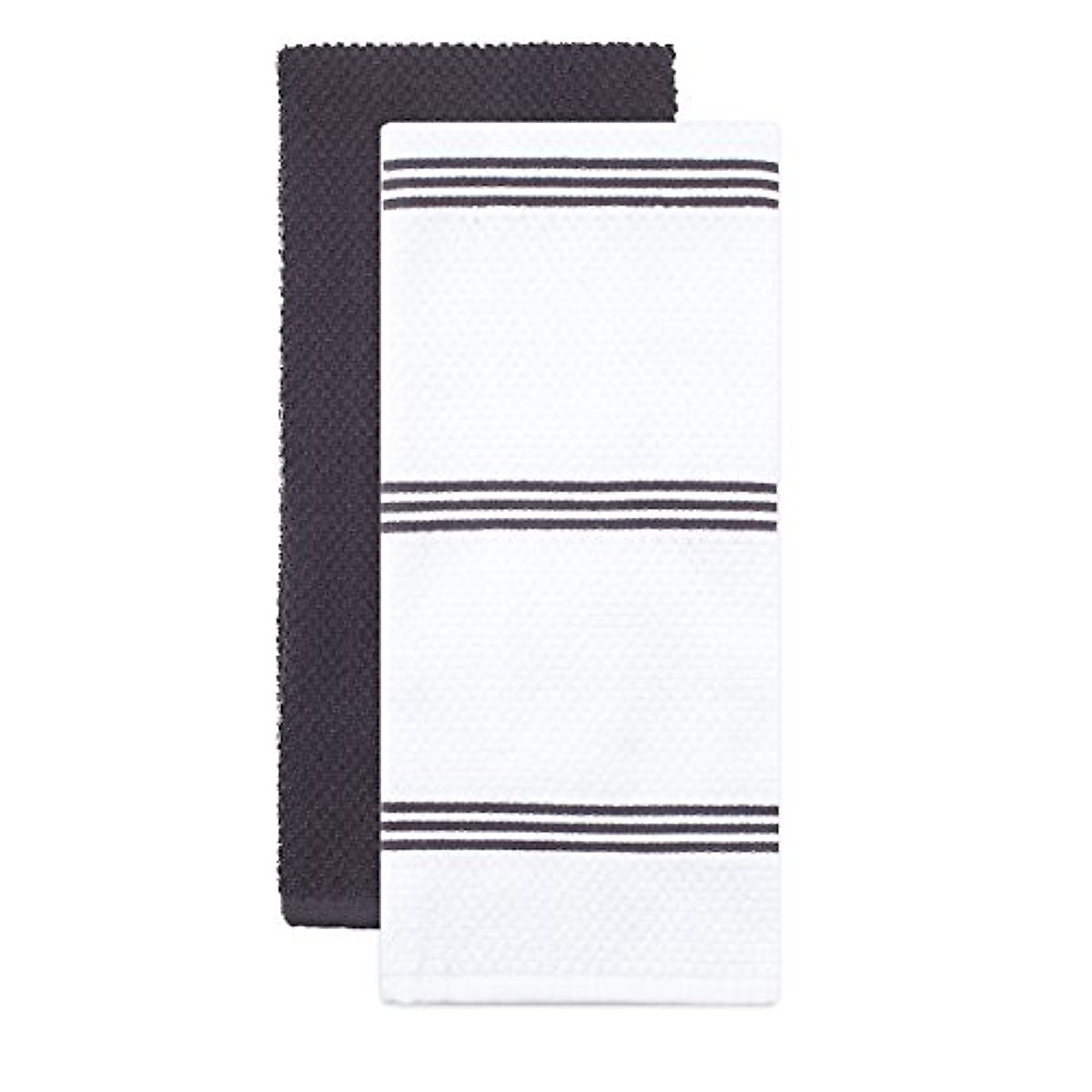 Kitchen Towels Dishcloths Oven Mitts and Pot Holders Set of 9, Oeko-Tex 100% Cotton Terry Dish Towels & Dish Cloths, Non-Slip Silicone, Gray