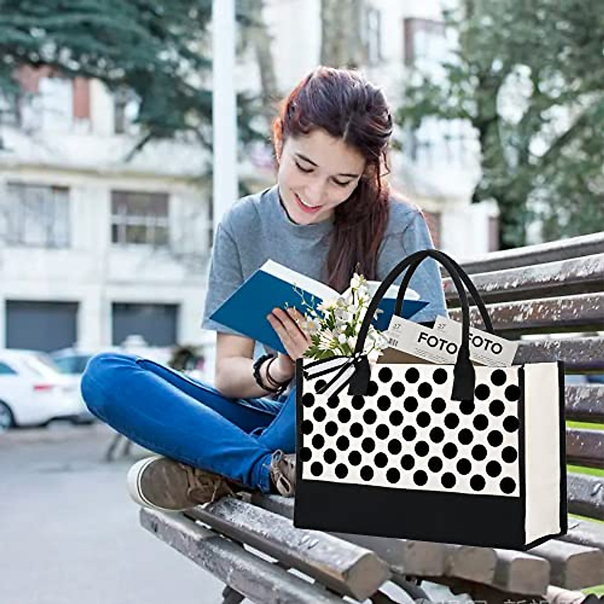 SUNELGIRL Christmas Gifts for Women-Initial Tote Bags for Women Canvas Bag, Bride Bag Bridal Shower Gift, Gifts for Sisters