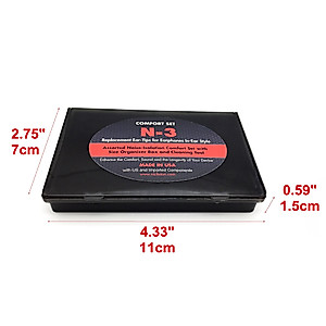 NICKSTON N-3 Assorted Replacement Set Ear Tips Adapters Gels Buds with Box Organizer and Cleaning Tool Compatible with In Ear Earphones Headphones